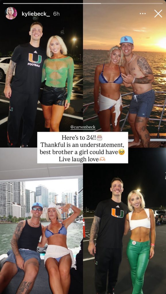 LOOK: Carson Beck’s Sister Kylie Shares Bikini & Boat-Day Moments in ...
