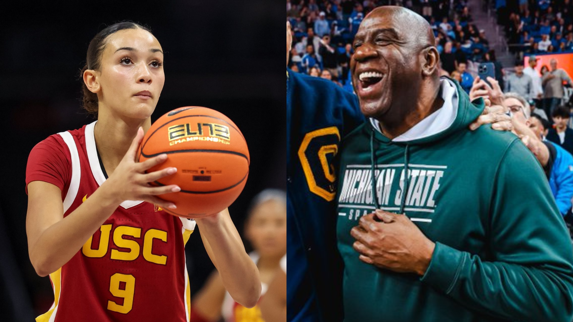 USC’s Jazzy Davidson Poses With Magic Johnson After Prestigious Honor ...