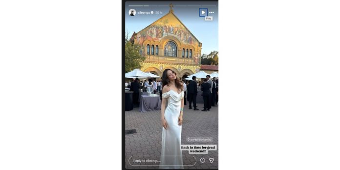 Eileen Gu Stuns in an Elegant White Gown While Celebrating Graduation ...